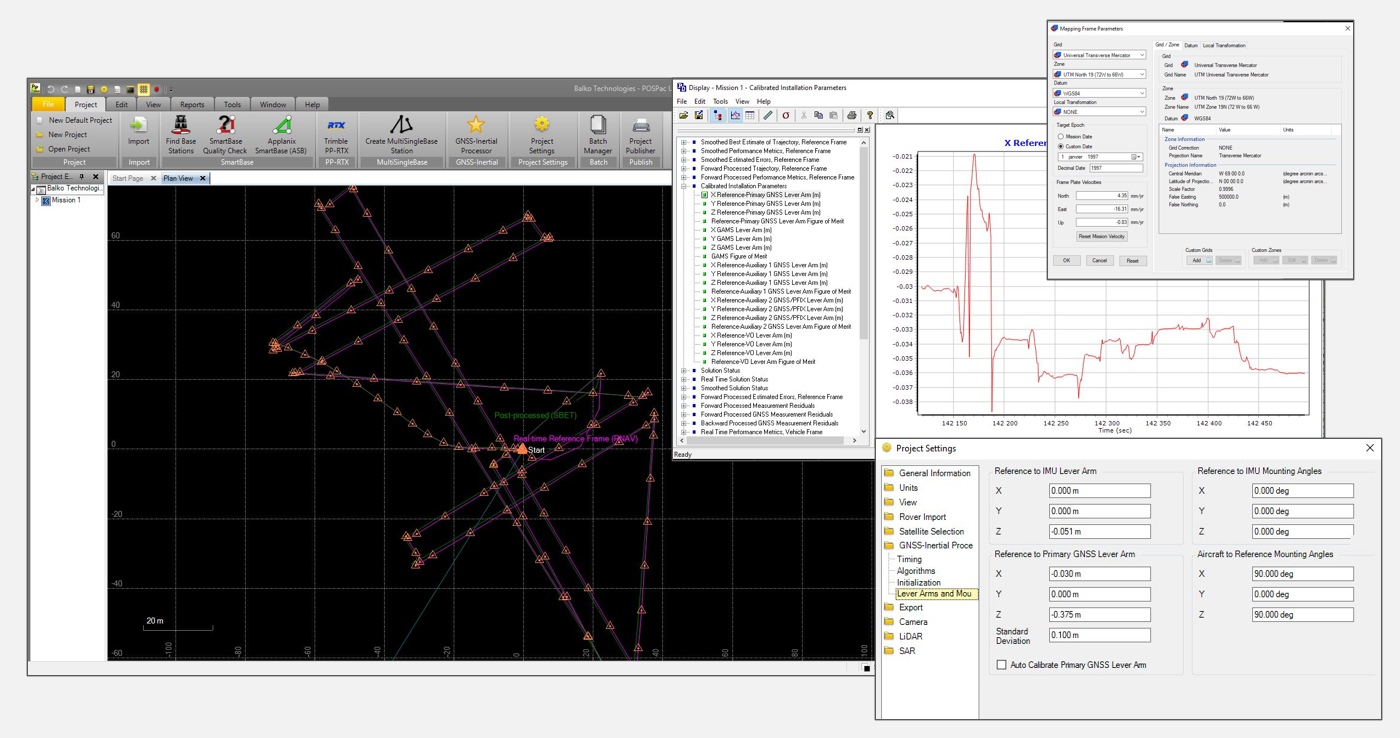 Logiciel LiDAR : Trimble Applanix - POSPac - Balko Tech